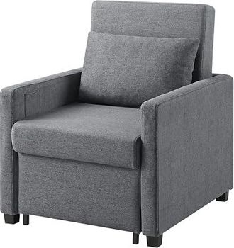 Atlantic Home Collection Schlafsessel Jerry, BxTxH: 74 x 89 x 89 cm, Liegefläche ca. 57 x 183 cm, mit Fernbedienungstasche, Grau