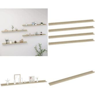 vidaXL Wandregale 4 Stk. Sonoma-Eiche 115x9x3 cm - Wandregal - Regal - M&ouml;bel - Wohnzimmerdeko - Dekoration - Home & Living