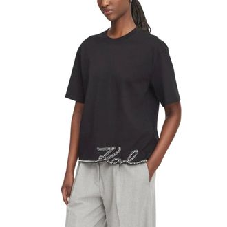 Karl Lagerfeld Femme, Tops, Noir, Taille: 38 FR T-shirt Ikon