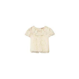 Twinset Femme, Blouses et Chemises, Beige, Taille: 40 FR Blouse en mousseline avec broderie