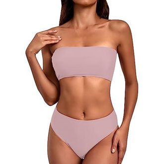 Generic Ensemble bikini pour femme &eacute;l&eacute;gant et sexy - Deux pi&egrave;ces - Triangle - Col en V - Push Up - Maillot de bain ventre plat - Haut de bikini - Soutien de l