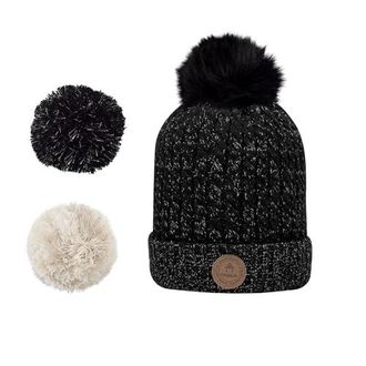 Cabaia CABAIA - Bonnet Femme et Homme avec 3 Pompons Interchangeables - Design Français - Systéme aimantée pour Un Ajustement Adapté - Collection Hiver - Mod