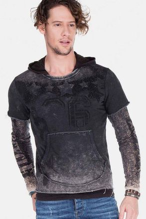 Cipo & Baxx Kapuzensweatshirt Sweatshirts (1-tlg) im Lagenlook, CL-279