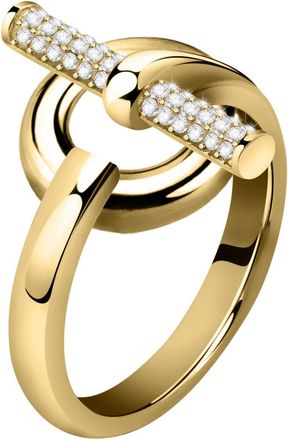 Morellato Damen-Ring aus der Kollektion ABBRACCIO, Stahl, Kristalle - SAUC09, Einheitsgröße, Metall, Kein Edelstein