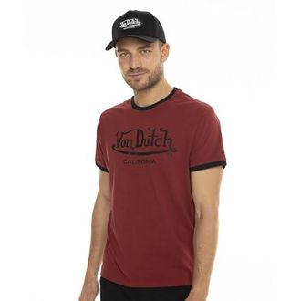 Von Dutch Tee Shirt Homme Coton, T Shirt Homme Blast, Col Rond & Regular Fit, Rouge Taille L