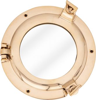 NKlaus Bullaugenspiegel Messing 14,5cm Nautisch Maritimer Wandspiegel Antik Dekoration 14948