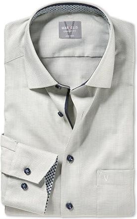 Marvelis Chemise à manches longues pour homme, coupe confortable, sergé, 13 New Kent, Olive 47, 47 grande taille