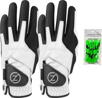 Zero Friction Herren Kompressions-Passform Synthetisch Linke Hand Universal-Passform Golfhandschuh 2 Packung, Einheitsgr&ouml;&szlig;e, Wei&szlig;