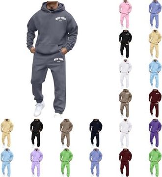 Generic Surv&ecirc;tement pour homme 2 pi&egrave;ces - Ensemble de sweat &agrave; capuche &agrave; manches longues et pantalon de surv&ecirc;tement - Ensemble de sport, d&eacute;contract&eacute;, jogging, 