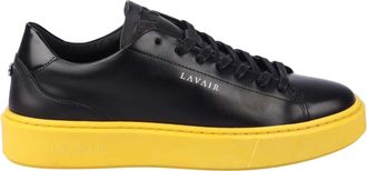 Lavair Luna Sneaker f&uuml;r Herren, Nappaleder, Plattform-Absatz (Schwarz/Gelb)