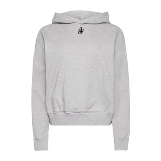 J.W.Anderson Anchor Embroidery Cropped Hoodie - - Sweatshirts & Hoodies - Damen - Grau - S