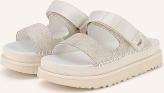 UGG Plateau-Pantoletten Goldenstar Crackle Glide weiss