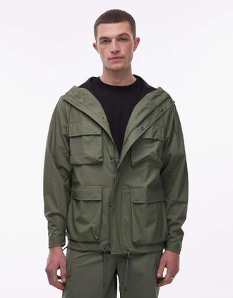 Rains 12210 - Veste cargo imperm&eacute;able &agrave; capuche - Vert