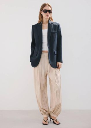 Mango Gerader Blazer mit Pattentaschen marineblau - Damen - XXS - MANGO