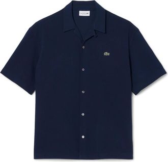 Dr. Martens Homme, Chemises, Bleu, Taille: XS Chemise Piqu&eacute; &agrave; Manches Courtes Coupe D&eacute;contract&eacute;e