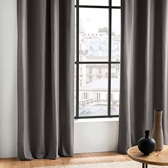 Douceur d'Int&eacute;rieur douceur dInt&eacute;rieur - 1604617, Vorhang Mit Osen, 140 X 240 cm, Panama Uni, Panama Unifarben, Grau