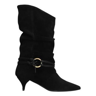 Alchimia Femme, Chaussures, Noir, Taille: 38 EU Bottines &agrave; talon bas en daim avec effet de cheville