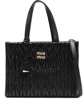 Miu Miu sac cabas en cuir - Noir
