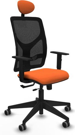 Piqueras y Crespo Schreibtischstuhl mit hoher R&uuml;ckenlehne, mit 1D-Armlehnen, h&ouml;henverstellbare Lendenwirbelst&uuml;tze und festes Kopfteil, ausgestattet mit Syncro/Traslack 