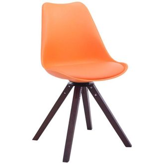 Clp Besucherstuhl Troyes Drehbar Kunstleder Square orange walnuss
