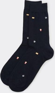 Calzedonia Baumwollsocken F&uuml;r Herren Mit Witzigem Print Blau