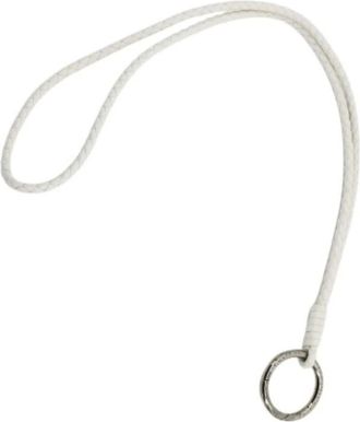 Nathalie Vleeschouwer Femme, Accessoires, Beige, Taille: ONE Size Long Porte-cl&eacute;s en Cuir Tress&eacute;