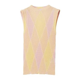 Burberry Argyle Strickweste - - Knitwear - Damen - Mehrfarbig - S