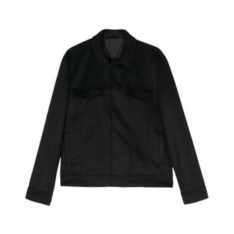 Costumein Manteau Noir en Laine et Cachemire - Homme - Vestes - Noir - Taille: XL