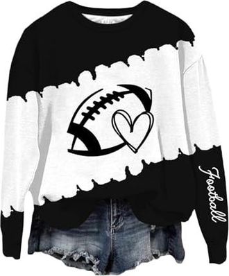 Generic Sweatshirts pour femme UK sweatshirts sans capuche imprim&eacute; graphique surdimensionn&eacute; haut col rond manches longues automne hiver d&eacute;contract&eacute; confortabl