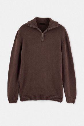 Trendyol MAN Herren Braun Einfarbig Lang, Regular Fit Pullover