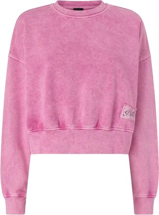 Pinko Sweatshirt mit Logo-Patch - Rosa