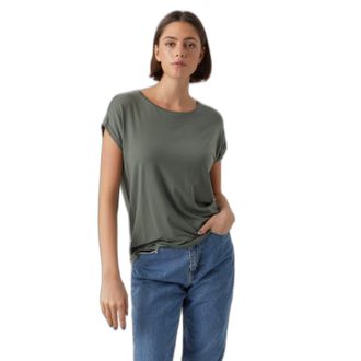Vero Moda VERO Moda Damen Einfarbiges Stretch T-Shirt Basic Rundhals Top Oberteil Tief Angesetzte Schultern VMAVA, Farben:Gr&uuml;n-2, Gr&ouml;&szlig;e:XL