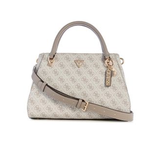 Guess Handtasche Umh&auml;ngetasche Noelle II Luxury Satchel Dark Taupe Logo