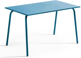 Oviala Oviala - Table de jardin en acier bleu pacific - Palavas