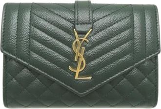 Saint Laurent Portefeuille Bifold Pre-owned - Femme - Pre-owned - Vert - Taille: ONE Size