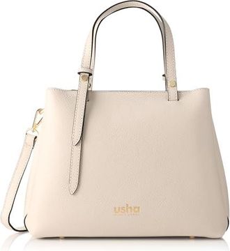 Usha Schultertasche aus Leder, Sac à bandoulière en Cuir Femmes, Beige