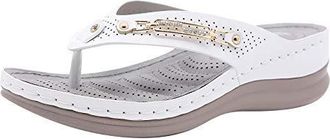 Generic Tongs en cuir pour femme - Pointure 39 - Avec paillettes - Semelles &eacute;paisses - Talon compens&eacute; - Chaussures de plage - Pantoufles creuses - Pour l&eacute;t&eacute; -