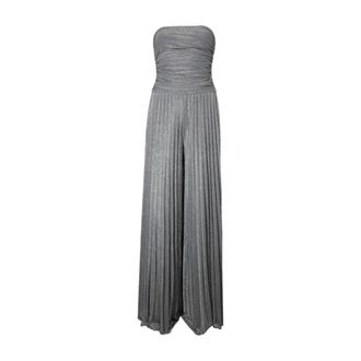 Kaos Kaos, Femme, Combinaisons et Ensembles, Gris, Taille: 36 FR Combinaison &Eacute;l&eacute;gante Pliss&eacute;e Anthracite