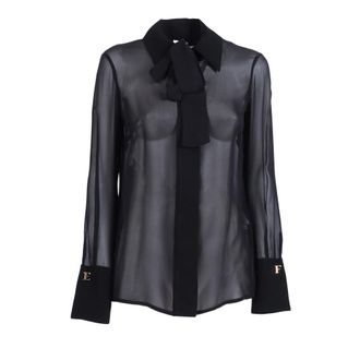 Elisabetta Franchi Damen, Blusen & Hemden, Schwarzk, LGr&ouml;&szlig;e