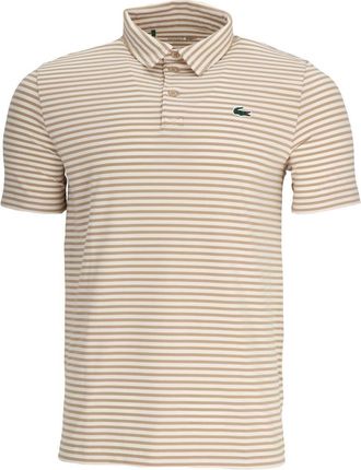 Lacoste Poloshirt f&uuml;r Herren, Logo, Extratrocken, kurz&auml;rmlig (Orange/Wei&szlig;)