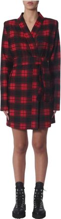 Unravel Femme, Robes, Rouge, Taille: 36 FR Plaid Spalline Short Robe
