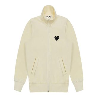 Comme Des Gar&ccedil;ons Femme, Sweatshirts et sweats &agrave; capuche, Beige, Taille: 38 FR Big Heart Logo SweaT-shirt
