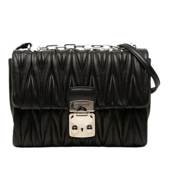 Miu Miu Sac bandouli&egrave;re en cuir nappa matelass&eacute; Pre-owned - Femme - Pre-owned - Noir - Taille: ONE Size