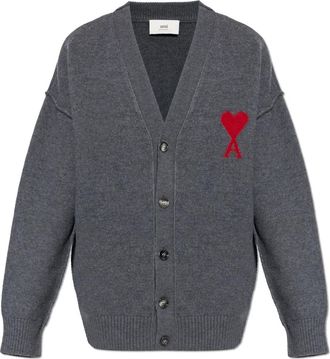 Ami Homme, Pulls, Gris, Taille: XL De Coeur Cardigan