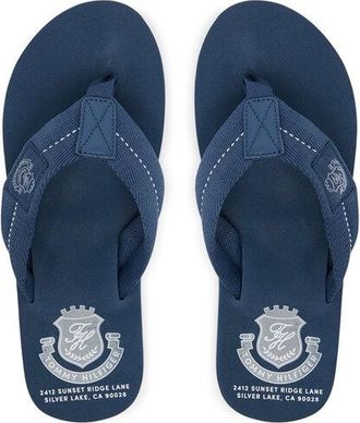Tommy Hilfiger Zehentrenner Patch Hilfiger Beach Sandal FM0FM05804 Blau