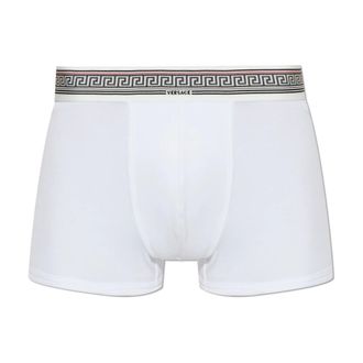Versace Homme, Sous-v&ecirc;tements, Blanc, Taille: L Cale&ccedil;ons Trunk en Jersey de Coton C&ocirc;tel&eacute;