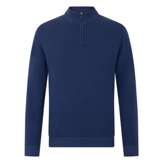 Fedeli Sweatshirt mit hohem Kragen und Rei&szlig;verschluss - - Knitwear - Herren - Blau - L