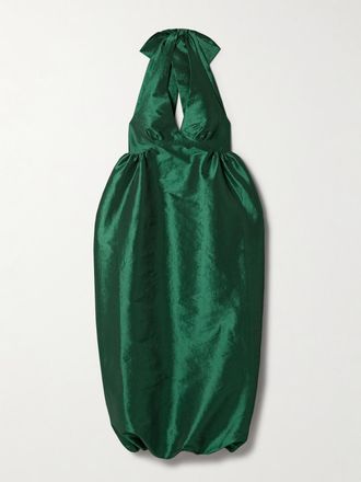 Kika Vargas Ivy Neckholder-midikleid Aus Taft Mit Raffungen - Gr&uuml;n