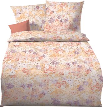 Kaeppel Sweet Home Mako Satin Bettwäsche Eden Größe 155x220+80x80 cm Farbe Vanille