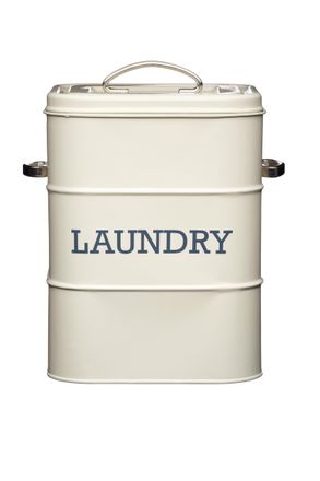 KitchenCraft Wäscheaufbewahrungsdose, Stahlbehälter mit altmodischem Aufbewahrungsdesign, Living Nostalgia Kollektion, antike Cremefarbe, 15,9 x 18,7 x 26,5 cm, 3k